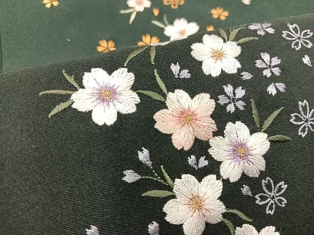 平和屋着物○女性 行灯袴 総刺繍 桜 暈し染め 金糸 洗える着物