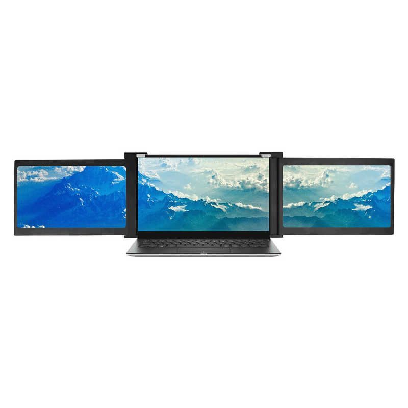 【新品 未使用 未開梱】 JAPANNEXT 2画面PCモニター TriScreen ブラック [13.3型 /フルHD(1920×1080 ...