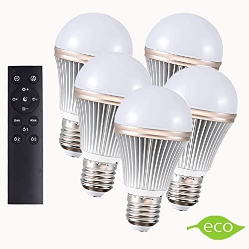 LED電球 E26口金 12W リモコン付き ledライト 電球100W相当 電球色 昼光色 調光調色 タイマー付き 常夜灯 明るさメモリ機能 (リモコン+電球5個) PSE認証あり - メルカリ