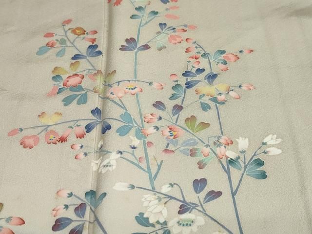 平和屋着物●本加賀友禅作家　野路博　訪問着　枝花文　暈し染め　正絹　逸品　DAAW5969ud 平和屋着物○本加賀友禅作家 野路博 訪問着 枝花文 暈し染め 正絹 逸品