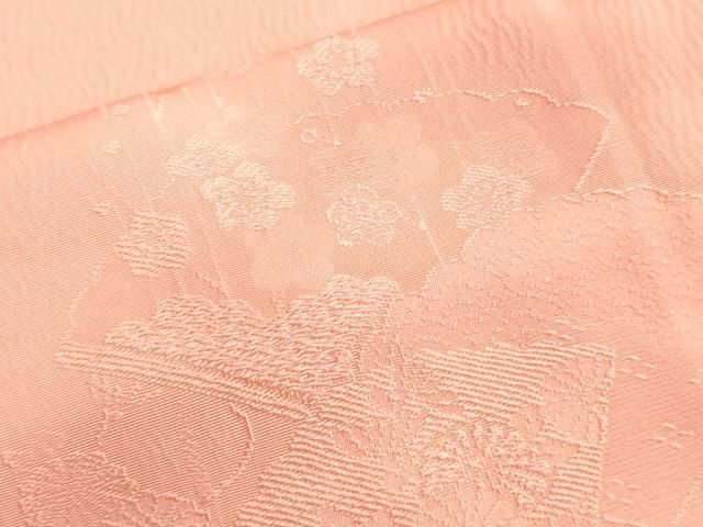 平和屋着物○上質な色無地 草花地紋 油色 正絹 逸品 未使用 AAAY9824ck