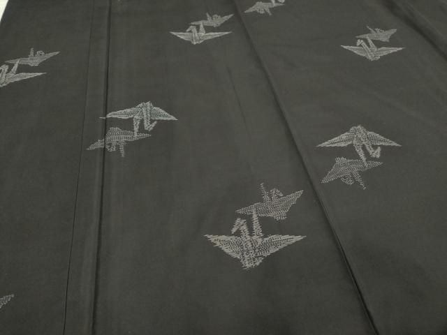 平和屋着物○本場大島紬 折り鶴 株式会社大山謹製 証紙付き 正絹 逸品
