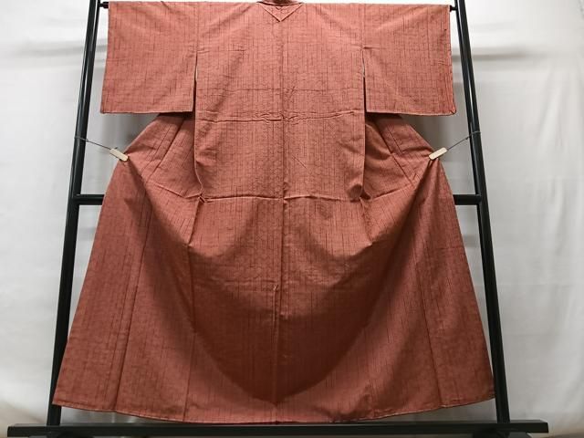 平和屋着物□上質な紬 菱繋ぎ 正絹 逸品 CAAT3351xe