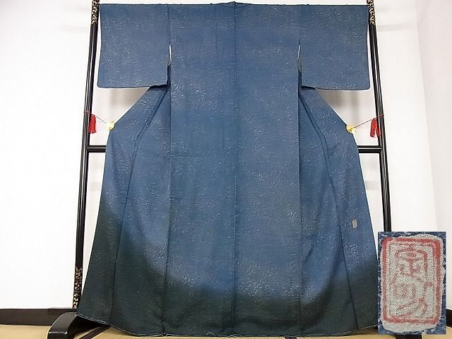 平和屋本店□極上 佐波理綴 創作者 池口定男 訪問着 霞文