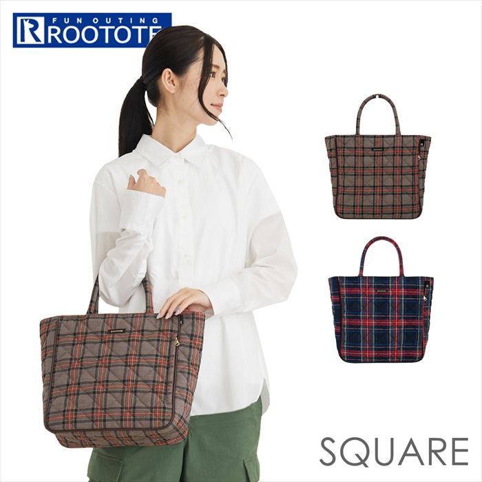 ROOTOTE1210 EU.スクエア.チェックキルト-B ルートート トートバッグ 1210 ROOTOTE トートバック トート バッグ レディース 通勤 通学 おしゃれ 大人 かわいい ...