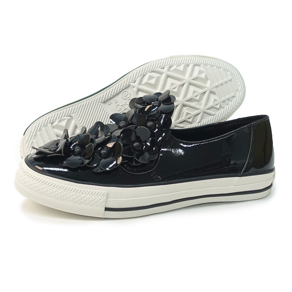 【新品】コンバース CONVERSE スニーカー オールスター トーキョウボッパー フラワー スリップオン ブラック ALL STAR ...