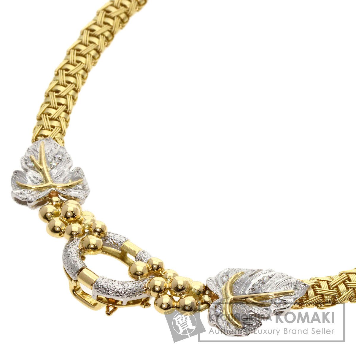 NOBUKO ISHIKAWA 石川暢子 リーフ ダイヤモンド ネックレス K18YG PT900 レディース - メルカリ