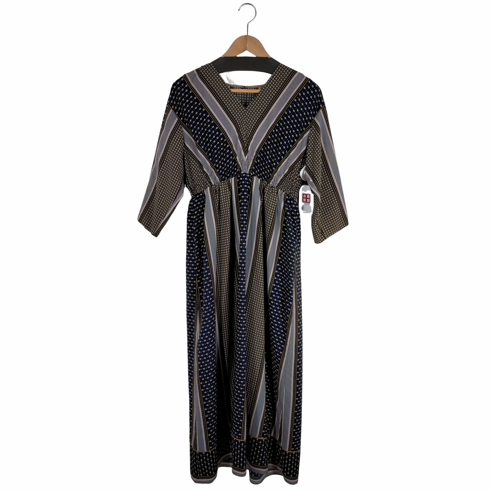 ユナイテッドアローズグリーンレーベルリラクシング UNITED ARROWS green label relaxing FM パネル プリント エンパイア ワンピース レディース JPN：38 ...