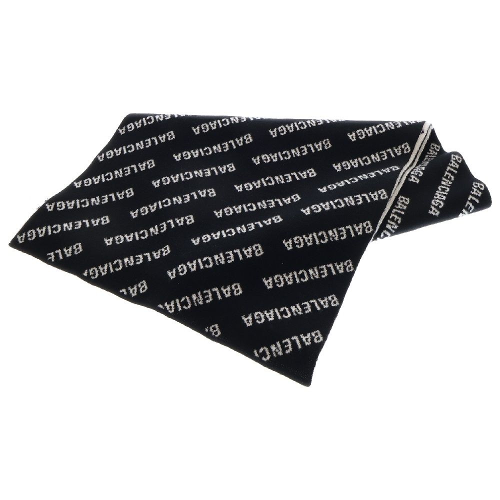 balenciaga バレンシアガ ニットマフラー ALLOVER LOGO SCARF ニット