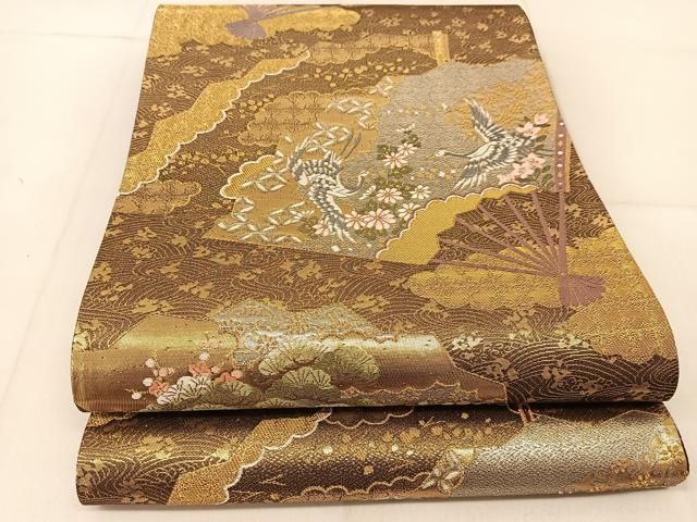 平和屋着物○西陣 都謹製 太鼓柄袋帯 吉祥文 金糸 証紙付き 正絹