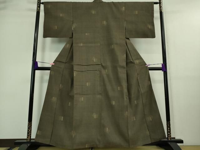 平和屋着物□極上 本場結城紬 重要無形文化財 100亀甲 飛び亀甲柄