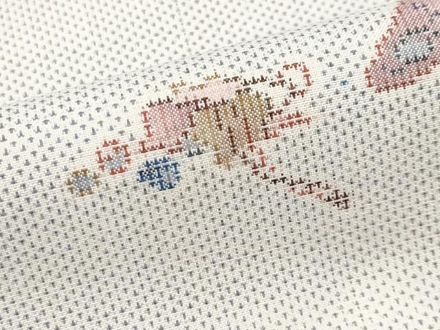 Sサイズ ファッション 平和屋本店□極上 本場大島紬 白大島 白恵泥 9