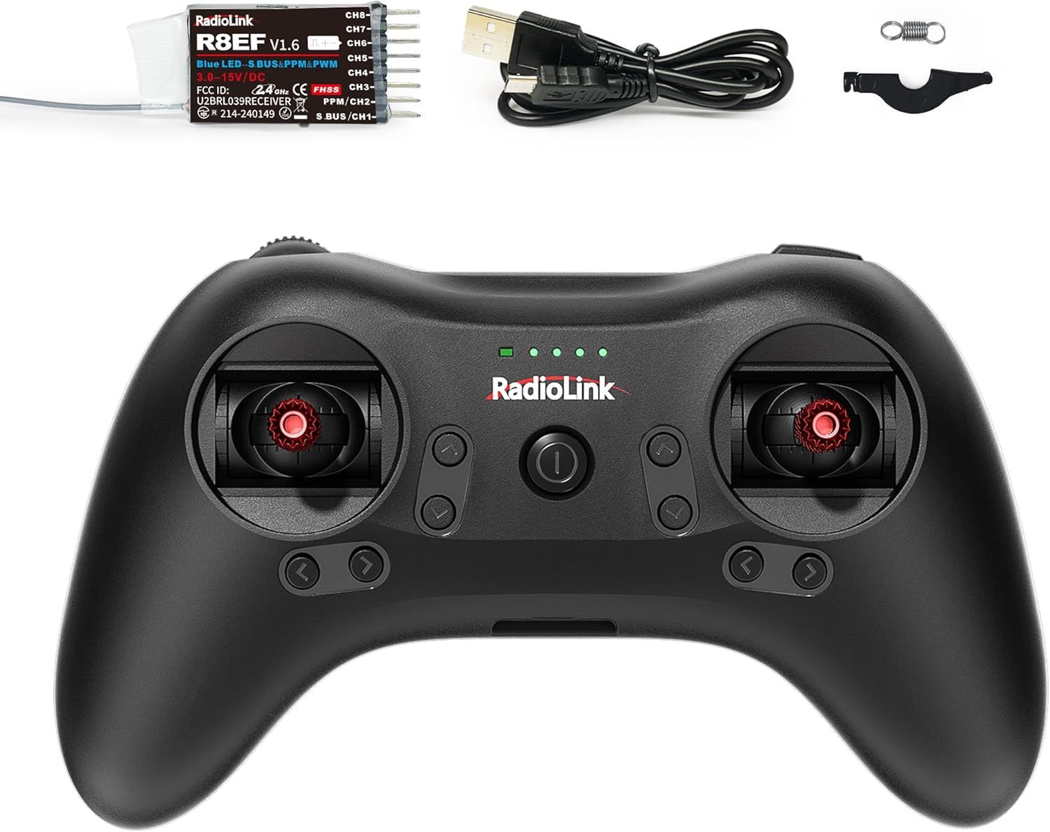 Radiolink T8S 8チャンネル2.4G RCトランスミッターとレシーバー8CH R8EF RX、ラジオリモートコントローラー、クワッドドローン/飛行機/車/ボート/ロボットなどのため ...