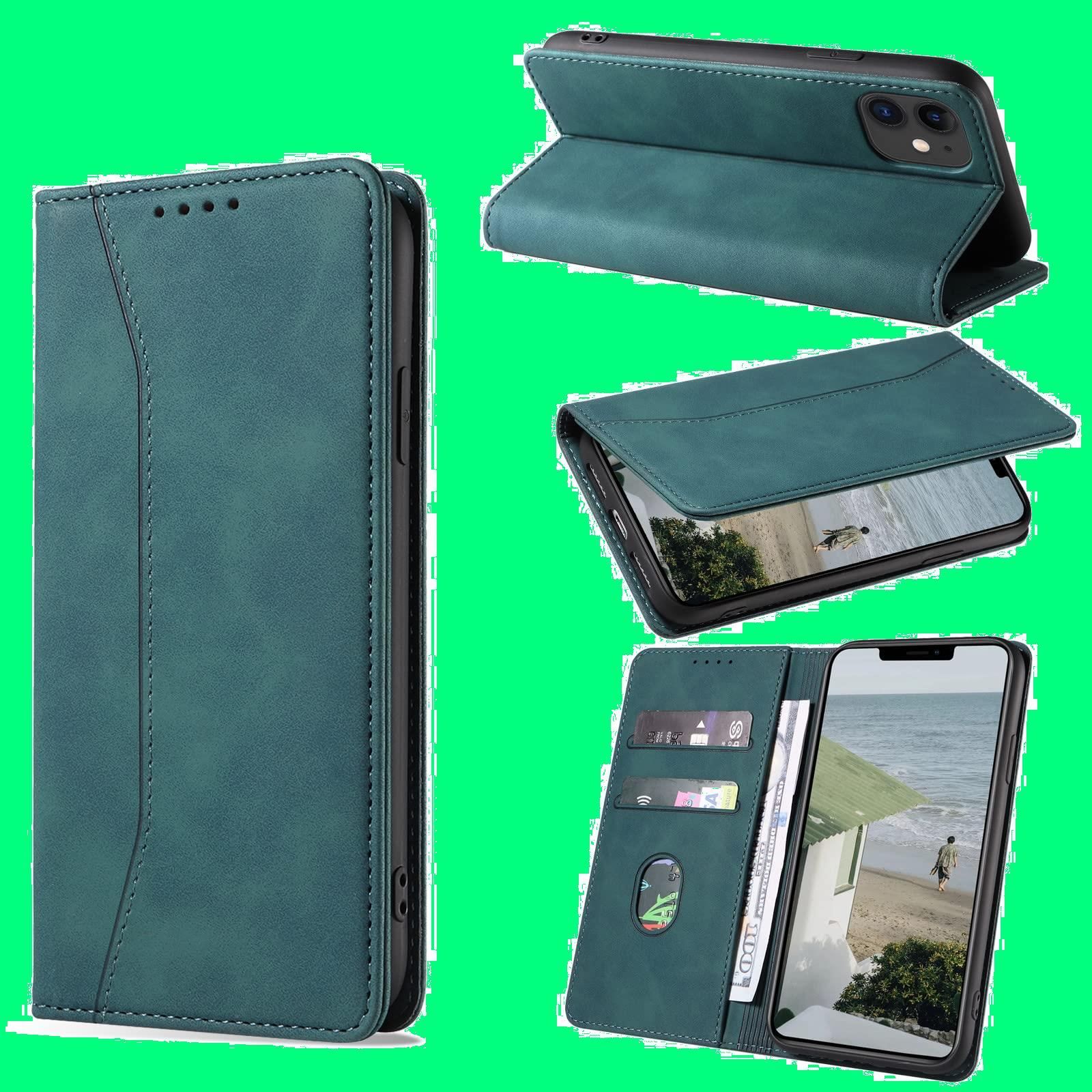 【数量限定】携帯ケース 全面保護 手帳型 手帳型 ケース ケース 防塵【6.1インチ対応】ターコイズ ケース アイフォン11 耐衝撃 内蔵マグネット 11 11 レザーアイフォン シンプル ...