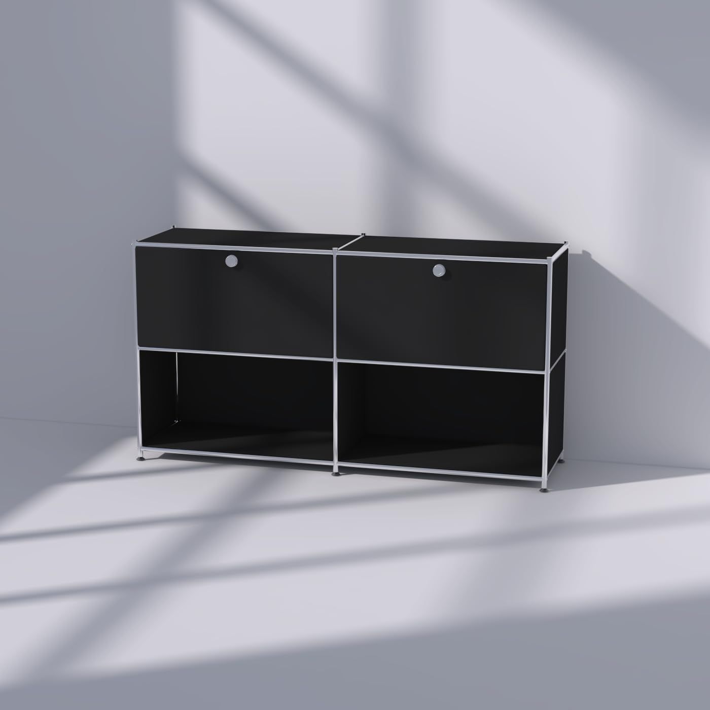 【新着商品】2 フラップドア付き、フラップドア付き多目的サイドボード - 金属サイドボード 家庭、オフィス、寝室、キッチンに最適な収納 ...