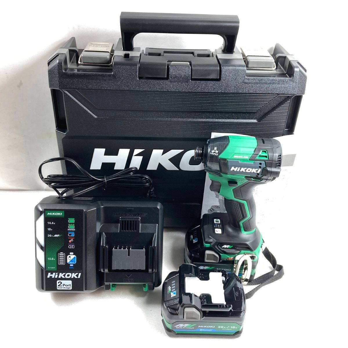 HiKOKI ハイコーキ 36V コードレスインパクトドライバ (バッテリ2個・充電器・ケース付） WH36DD(2XHLSZ) グリーン - メルカリ