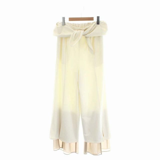 アメリヴィンテージ Ameri VINTAGE HEM LAYER PANTS ワイドパンツ スリット レイヤードデザイン M オフホワイト グレージュ /ES OS - メルカリ