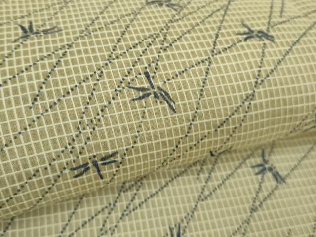 平和屋本店□極上 夏物 竺仙 浴衣 絹紅梅 蜻蛉 正絹・綿 高島屋扱い