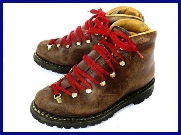 70s-80s頃?ビンテージ/Vibram Roccia Block/3段表記ビブラムソール【5/23.5-24.0/暗茶】本革トレッキング ...