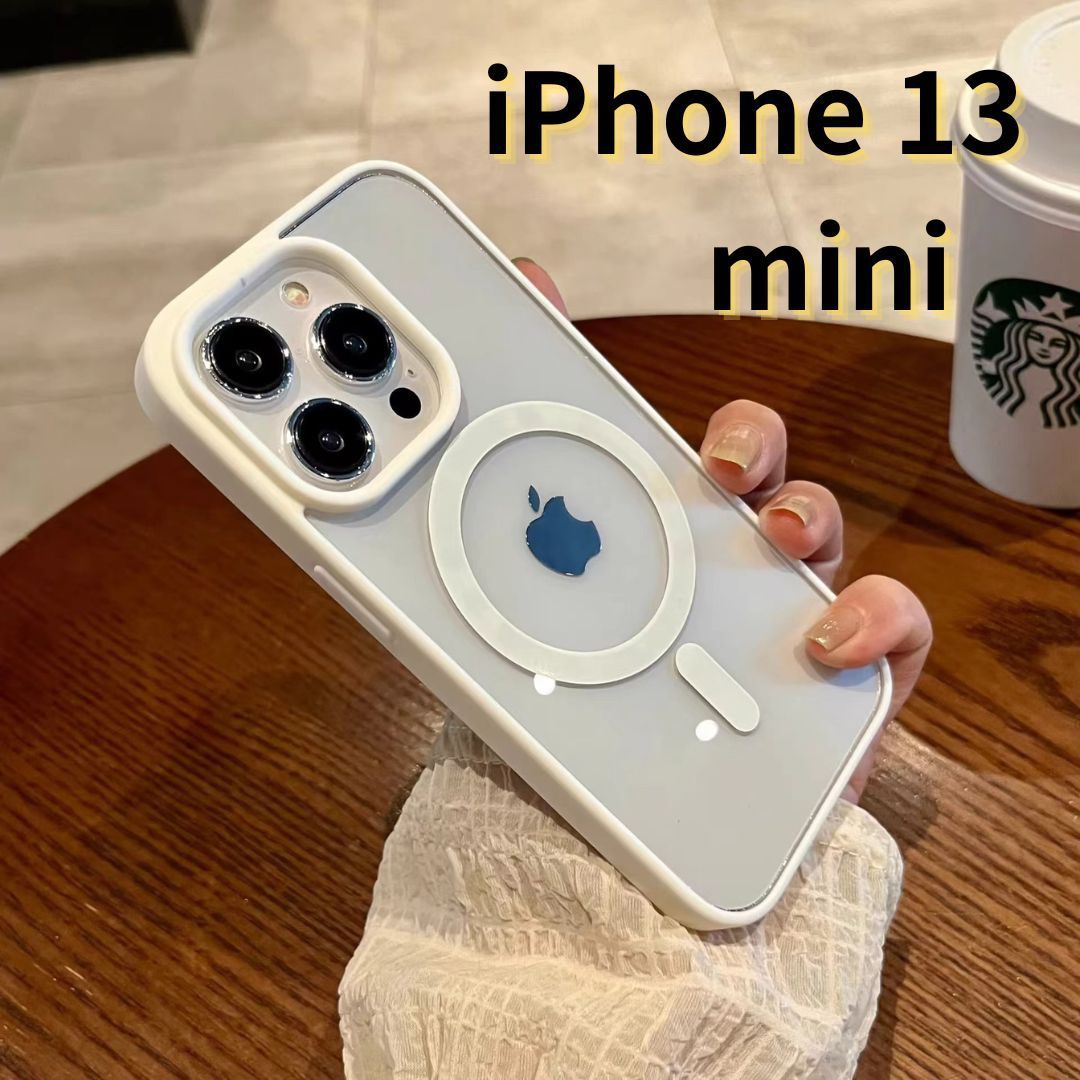 【SHOPS】iPhone13 mini スマホケース ワイアレス充電 白 軽量 透明 おしゃれ シンプル E045 - メルカリ