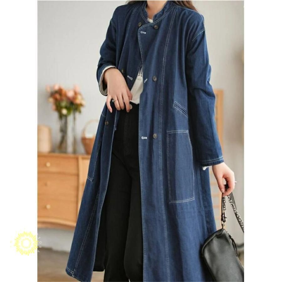 デニム コート レディース ワンピース ロング アウター トレンチコート