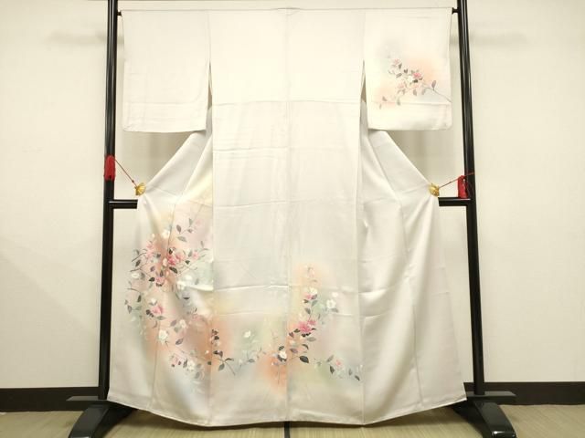 平和屋着物○訪問着 友禅 作家物 枝花文 正絹 逸品 CAAU2454yc