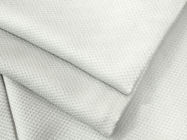 平和屋着物○上質な色無地 鹿の子地紋 白鼠色 さが美扱い 正絹 逸品