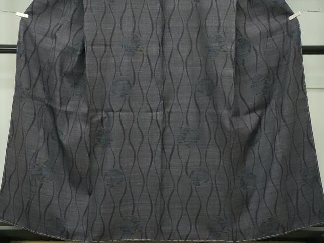 平和屋本店□極上 本場結城紬 重要無形文化財 奥順 100亀甲 立涌風景文