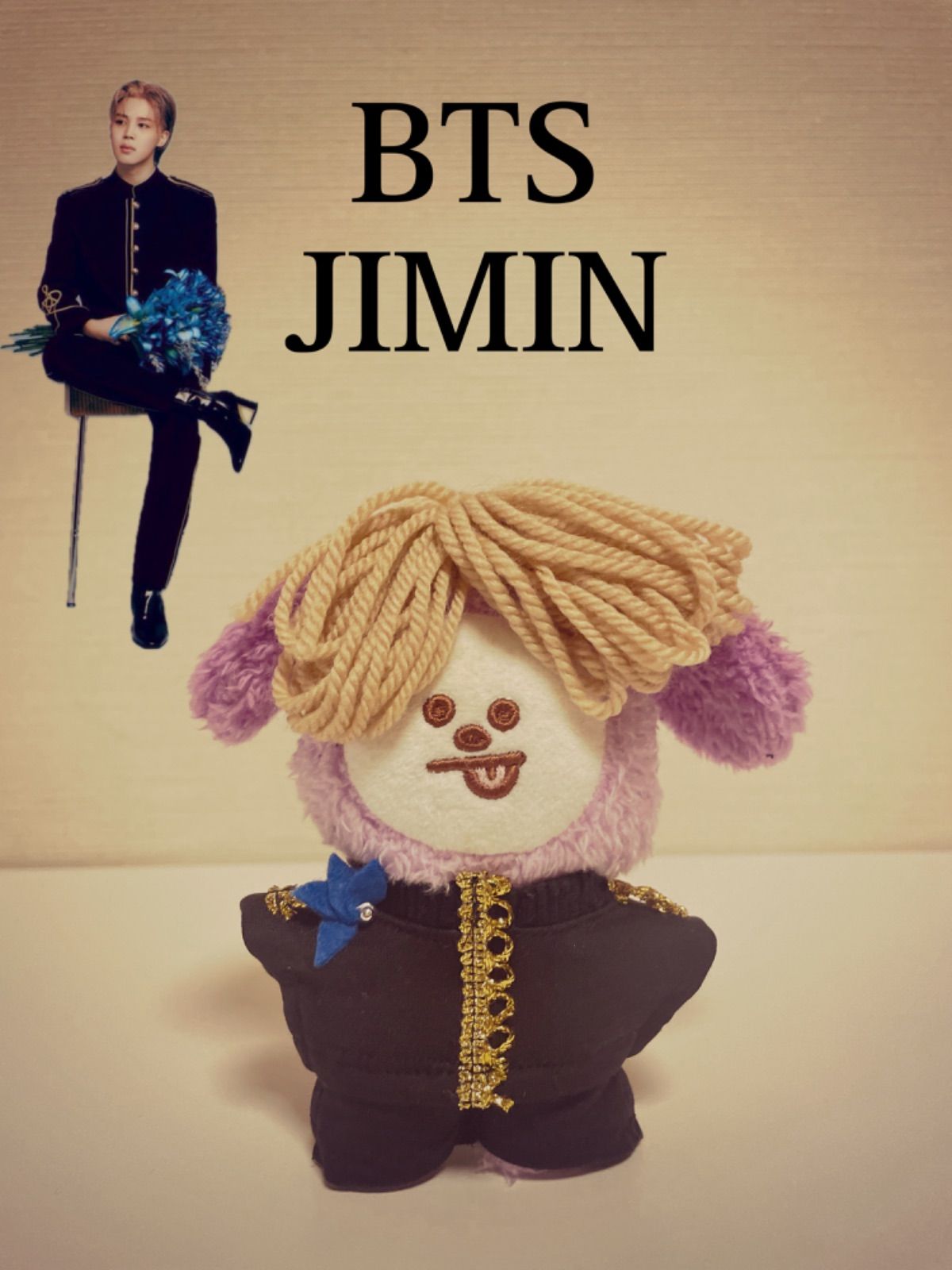 🐥再入荷🐥BTS BT21 CHIMMY ぬい服 カラビナ パープル ピンク ブラック ぬいぐるみ ジミン JIMIN muse 王子様スーツ ...