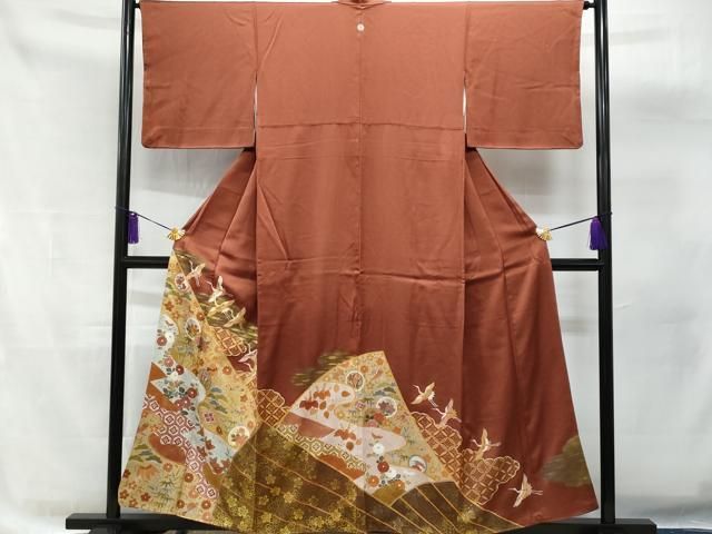 平和屋着物▽上質な小紋 単衣 舞蝶文 正絹 逸品 AAAU6463iu