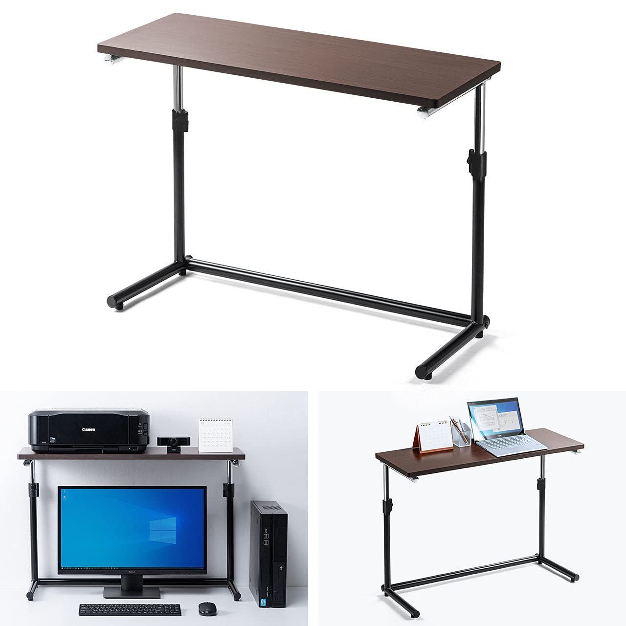 幅80cm×奥行30cm 耐荷重10kg 高さ44.5～72cm 木目調 机上ラック/テーブル 100-MR185M サンワダイレクト - メルカリ