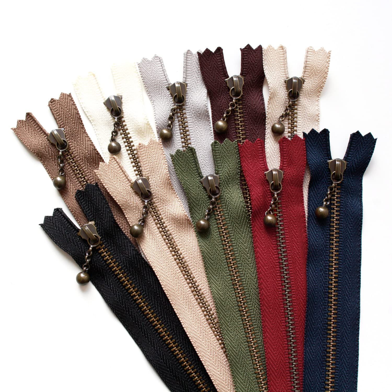 新品 Y.K.K YKK 玉付きファスナー 10cm アンティークゴールド 10色セット 3GKB10-10MIX - メルカリ