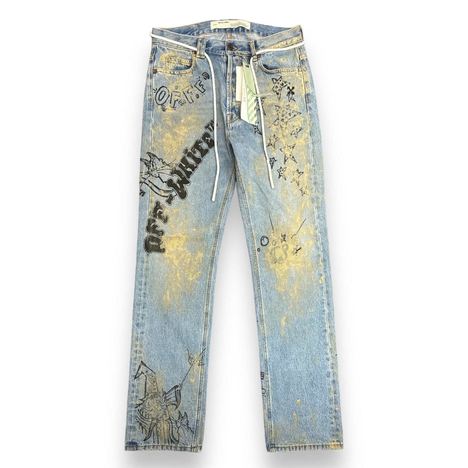 定価90200円 国内正規 美品 OFF WHITE 19AW Wizard Relaxed Fit Jeans ウィザード リラックス ...