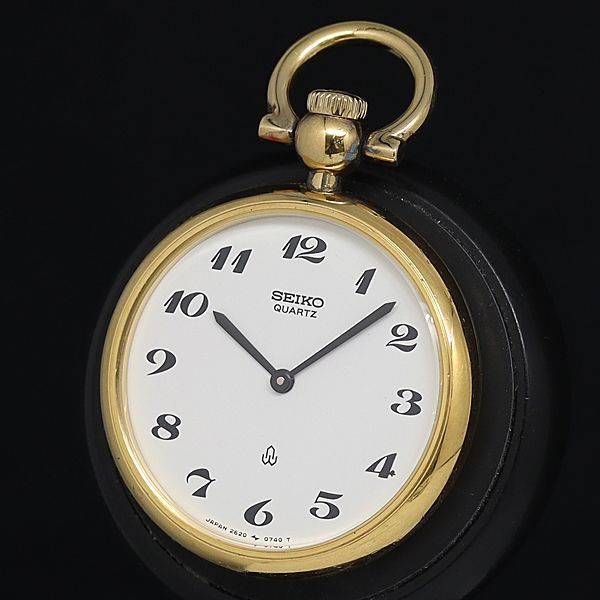稼動 良品 QZ セイコー 2620-0740 T 白文字盤 懐中時計 ポケットウォッチ OKZ 2000000 NSK - メルカリ
