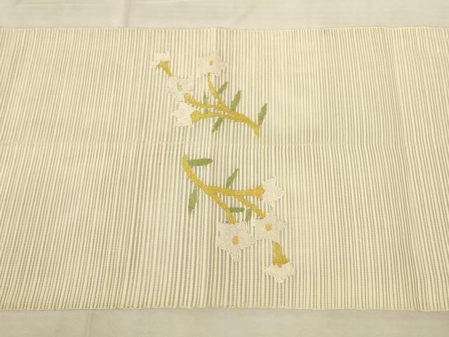 平和屋着物＊夏物 八寸名古屋帯 絽綴れ 抽象文様 金銀糸 正絹