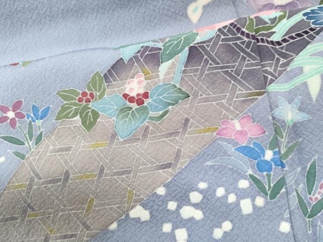 平和屋着物○本加賀友禅作家 岡本幸治 訪問着 花籠文 正絹