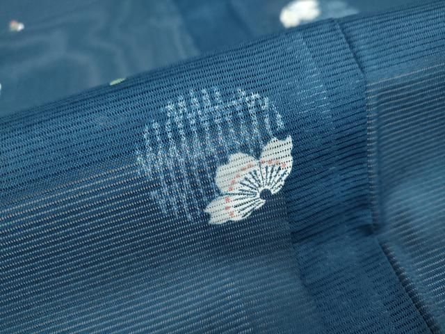 平和屋着物＊夏物 小紋 紗 幾何学文様 正絹 逸品 AAAX5369fy