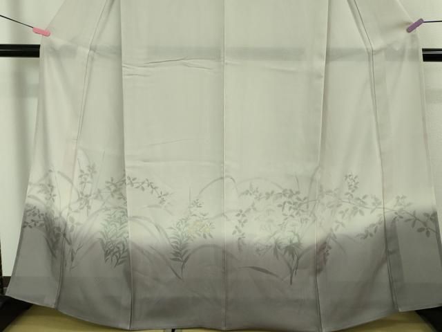 平和屋着物□極上 訪問着 無双 紗袷 紗×絽 手描き 秋草文 暈し染め