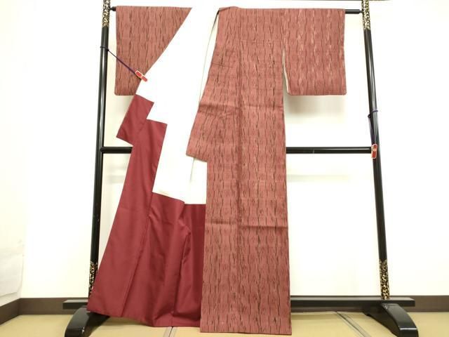 平和屋着物○上質な紬 竜巻絞り 変わり間道 やまと誂製 正絹