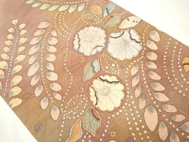 平和屋着物○太鼓柄袋帯 作家物 絞り 辻が花 金通し地 正絹 逸品