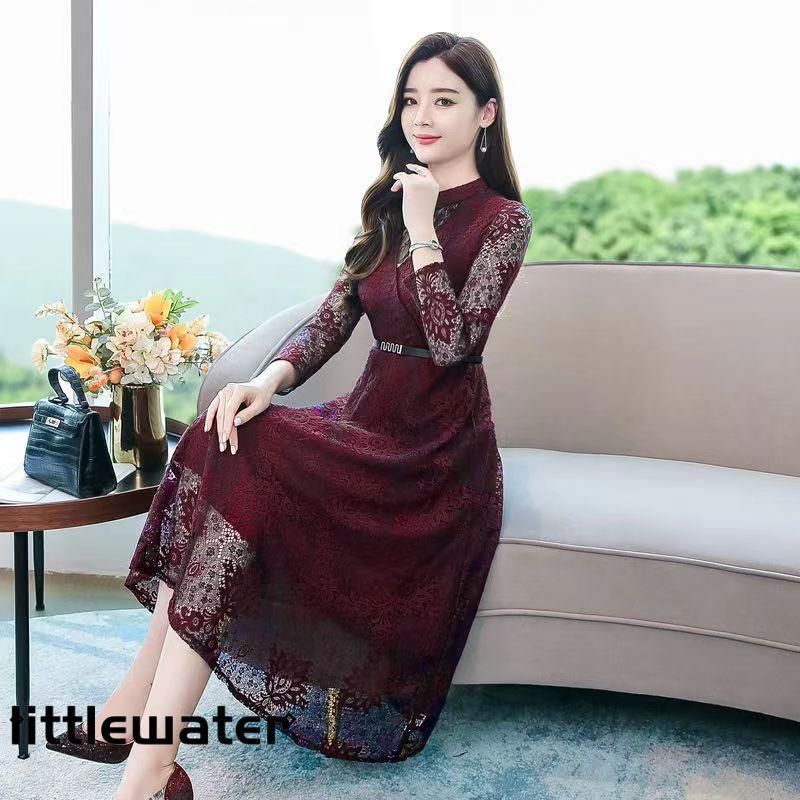 ワンピース レディース 40代 きれいめ 春秋 長袖 上品 レース