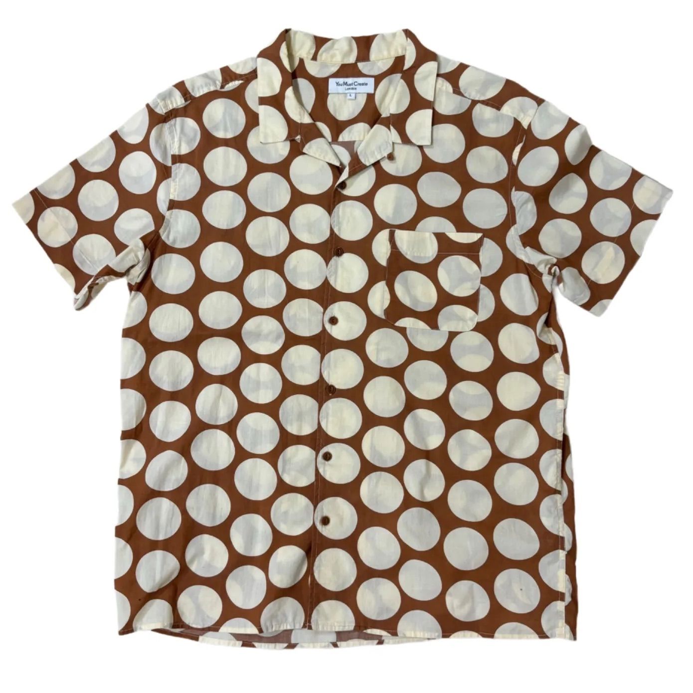 c290 You Must Create London ユーマストクリエイト 水玉シャツ 半袖シャツ コットン100% メンズ Lサイズ - メルカリ