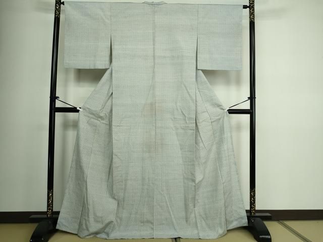 平和屋着物▽上質な紬 単衣 格子間道 黒地 正絹 逸品 CAAV3159ut