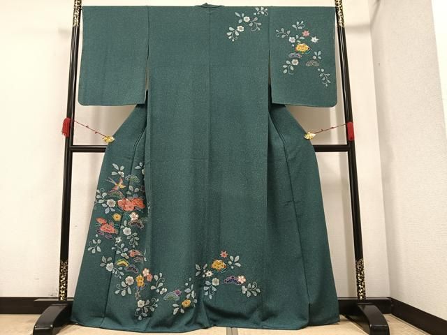 平和屋着物○訪問着 絞り 型染め 花鳥文 金彩 正絹 逸品 AAAZ1801ph 平和