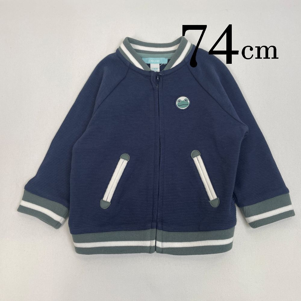 ap9760 OBAiBi オバイビ BABY ベビー アウター ジャンパー ジャケット 70 12M 74cm ネイビー ホワイト 白 ...