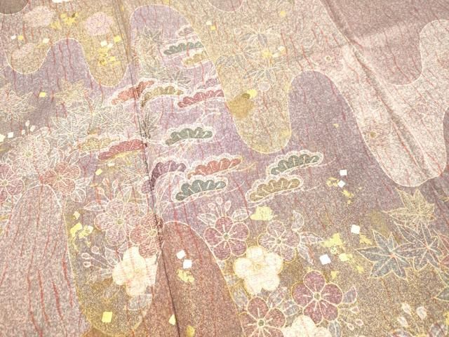 平和屋着物○京友禅の第一人者 松井青々 訪問着 草花松文 暈し染め