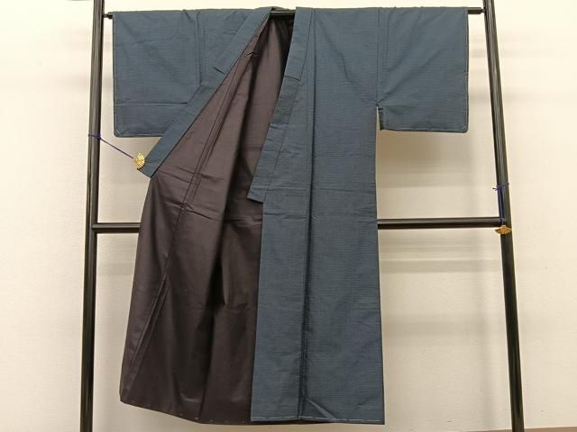 平和屋着物○男性 本場大島紬 アンサンブル 長羽織 100亀甲 総詰め