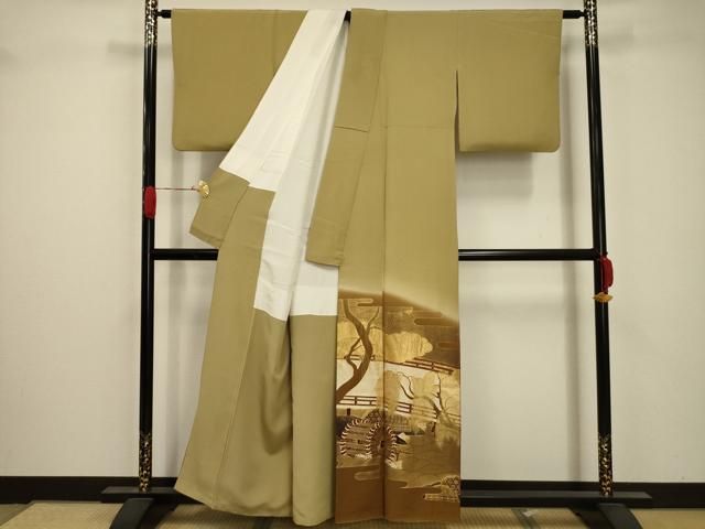 平和屋着物□訪問着 樹林文 暈し染め 金彩 正絹 逸品 AAAY5571ph