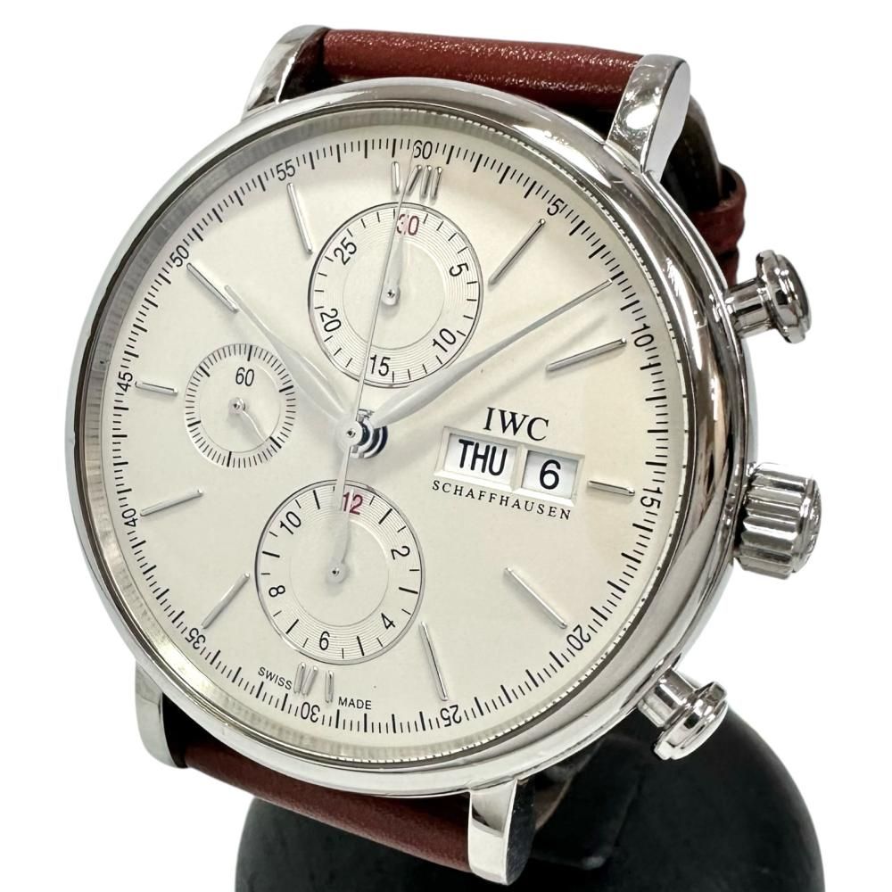 【IWC/インターナショナルウォッチカンパニー】ポートフィノ IW391007 クロノ 腕時計 ステンレススチール/レザー 自動巻き/オートマ ...