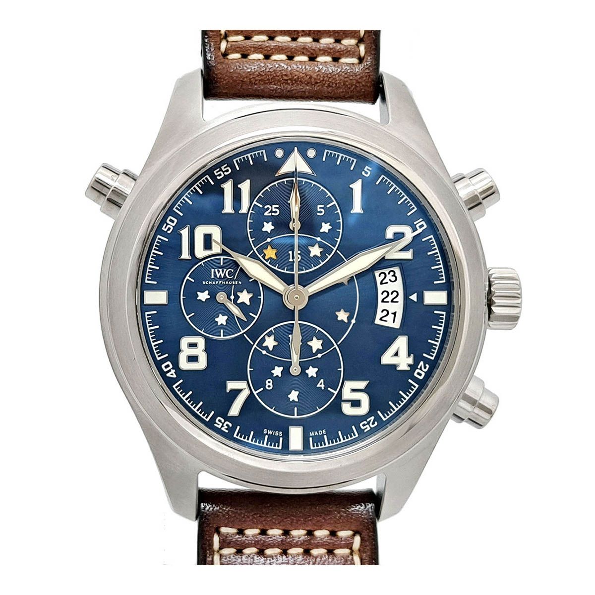 IWC パイロットウォッチ ダブルクロノグラフ プティ プランス IW371807 自動巻き ステンレススティール メンズ IWC【中古 ...
